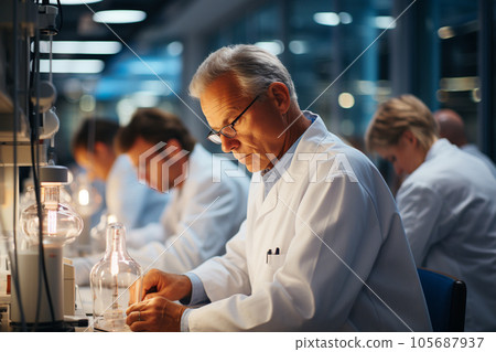 Scientists working hard to advance science...-插圖素材 [105687937] - PIXTA圖庫