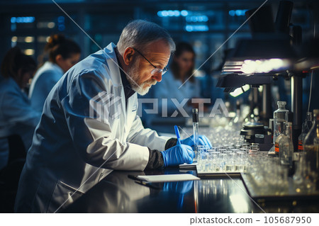 Scientists working hard to advance science... - Stock Illustration ...