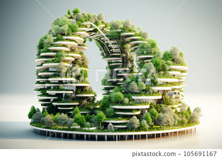 Sustainable green building project model... - Stock Illustration ...