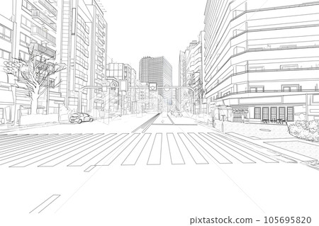 Boulevard line drawing - Stock Illustration [105695820] - PIXTA