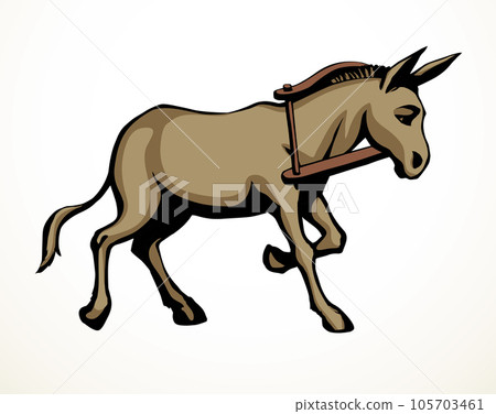 Vector drawing. Cute old mule - Stock Illustration [105703461] - PIXTA