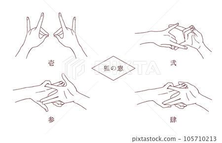 Fox window, fox lattice, hand play, charm,... - Stock Illustration ...