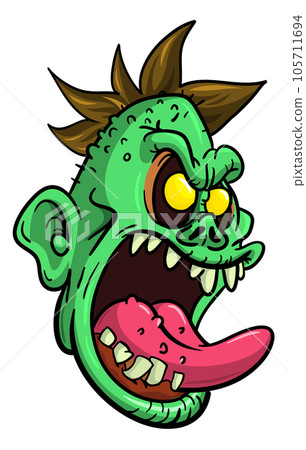 Cartoon funny zombie character design with... - Stock Illustration ...