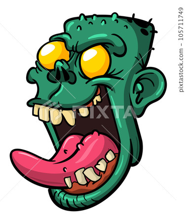 Cartoon funny zombie character design with... - Stock Illustration ...