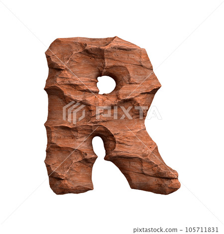Desert sandstone letter R - Uppercase 3d red... - Stock Illustration ...