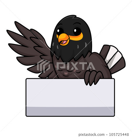 Cute myna bird cartoon waving hand - Stock Illustration [105725448] - PIXTA