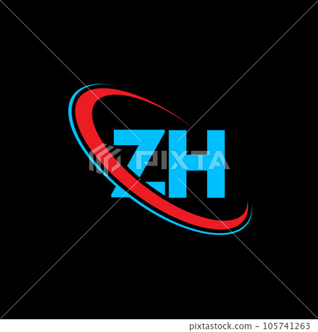 ZH Z H letter logo design. Initial letter ZH... - Stock Illustration ...