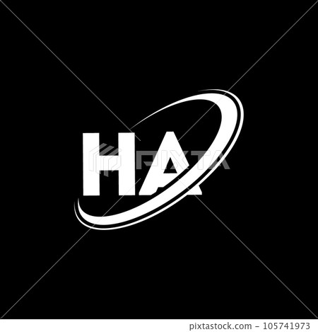 HA H A letter logo design. Initial letter HA... - Stock Illustration ...