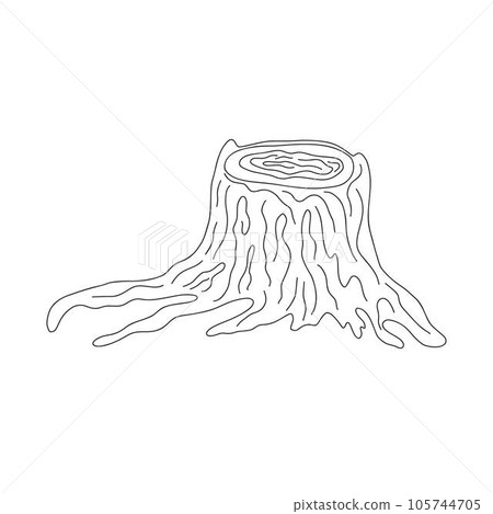 Old tree stump outline simple doodle vector... - Stock Illustration ...