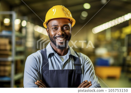 Foreign workers working in a factory... - Stock Illustration [105753150 ...