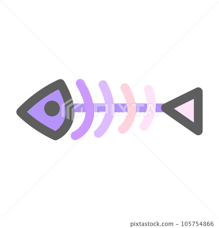 pastel fish bone flat - Stock Illustration [105754866] - PIXTA