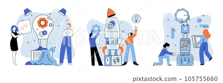 Team solving problems. Teamwork problem solving... - Stock Illustration ...
