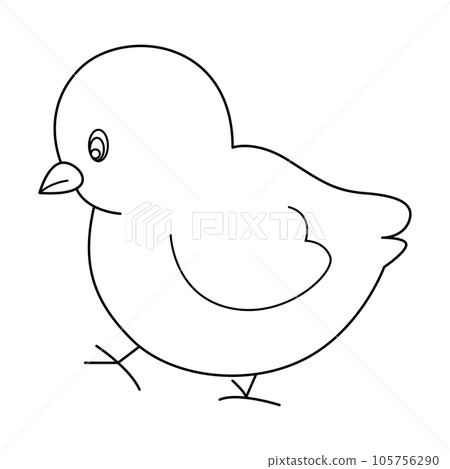 Chick outline cartoon design on transparent... - Stock Illustration ...