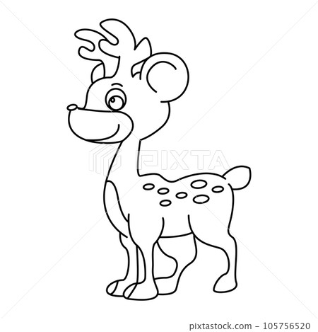 Deer outline cartoon design on transparent... - Stock Illustration ...