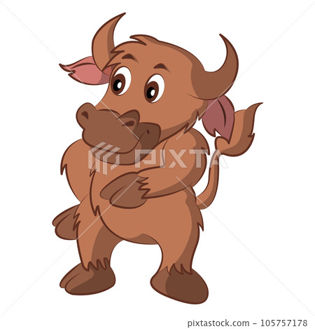 Buffalo cartoon design on transparent background - Stock Illustration ...