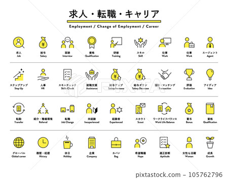 Recruitment, career change, career simple icon... - Stock Illustration ...