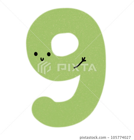 9 nine cartoon green -插圖素材 [105774027] - PIXTA圖庫
