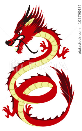 Dragon illustration 02 (red-rising dragon) - Stock Illustration ...