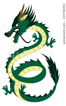 Dragon illustration 02 (green-rising dragon) - Stock Illustration ...