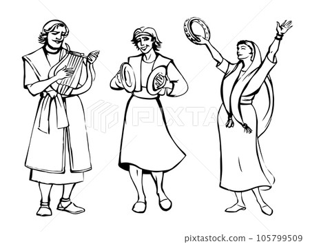 The ancient people are having fun. Vector drawing - Stock Illustration ...