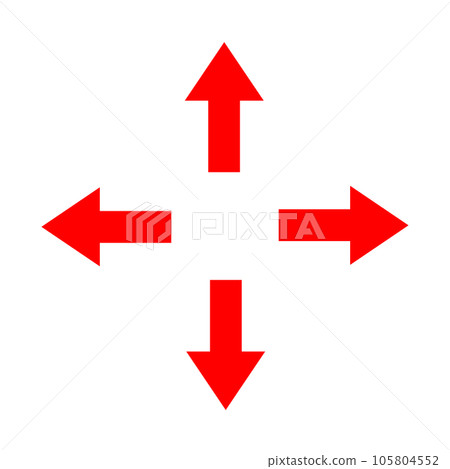 Up, down, left, right, and four-way arrows with... - Stock Illustration ...