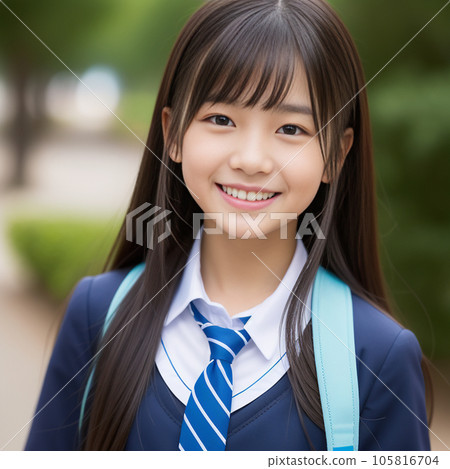 AI uniform high school girl - Stock Illustration [105816704] - PIXTA