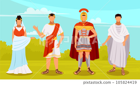 Citizens of ancient rome in traditional...-插圖素材 [105824419] - PIXTA圖庫