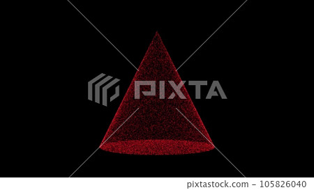 3D red cone on black background. Object... - Stock Illustration ...