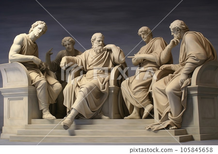 Greek philosopher discussing philosophy created... - Stock Illustration ...