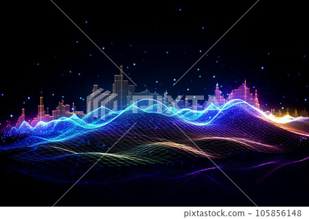 Internet wave signal, technology background, AI...-插圖素材 [105856148 ...
