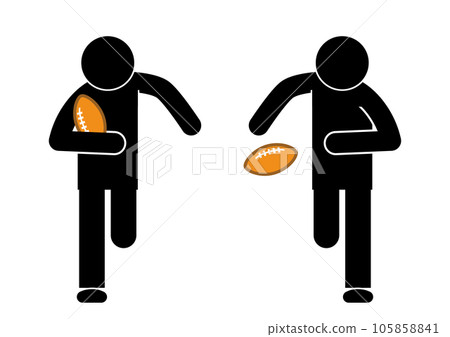 Pictogram running in a rugby match. - Stock Illustration [105858841 ...