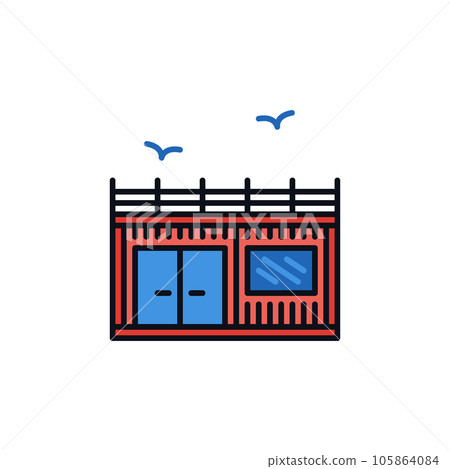 Shipping Container Small House or Office vector... - Stock Illustration ...