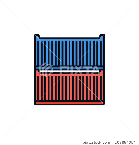 Two Shipping Containers vector Intermodal Cargo... - Stock Illustration [105864094] - PIXTA