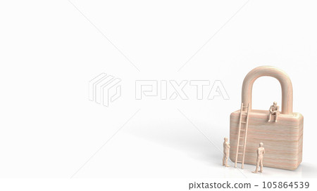 The man and lock for Business security concept... - Stock Illustration ...