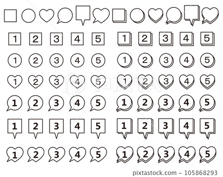 Vector illustration set of number icons - Stock Illustration [105868293 ...