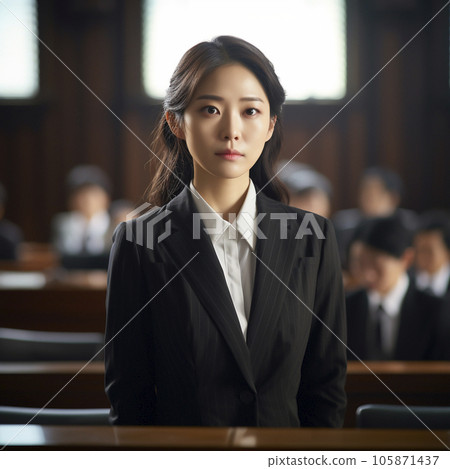 A Japanese woman who is a lawyer such as a... - Stock Illustration ...