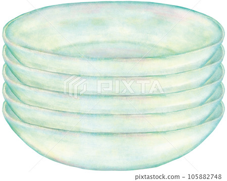 5 white deep plates - Stock Illustration [105882748] - PIXTA