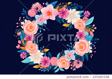 Floral Wreath Card: A Lovely Greeting for Any... - Stock Illustration ...