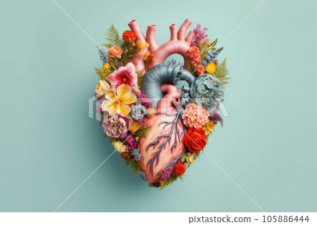 Human Heart In Color Heart, Prismacolor