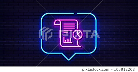 Neon light speech bubble. Report line icon....-插圖素材 [105912208] - PIXTA圖庫