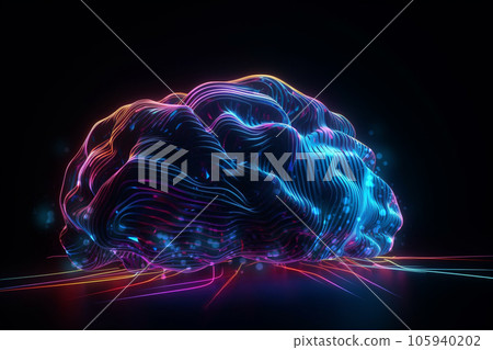 Abstract future brain nanotechnology with... - Stock Illustration ...