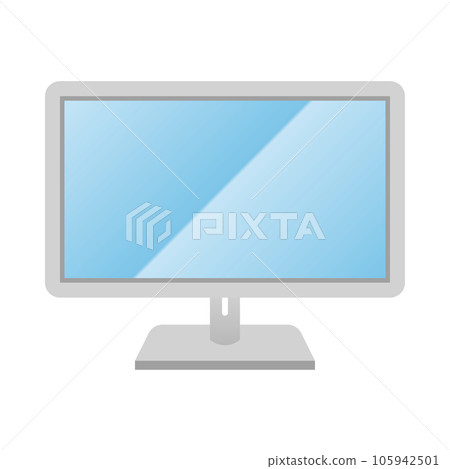Simple illustration_white pc monitor - Stock Illustration [105942501 ...