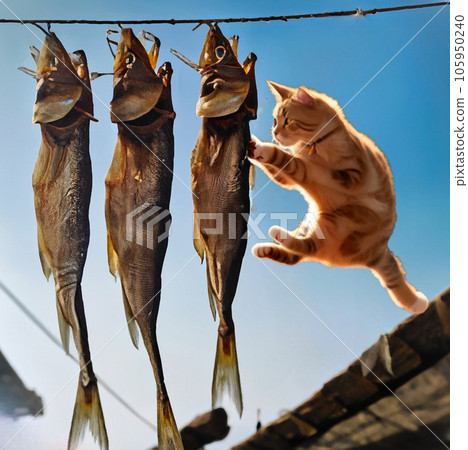 A thief cat - Stock Illustration [105950240] - PIXTA