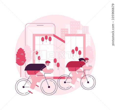 Bike paths network abstract concept vector... - Stock Illustration ...