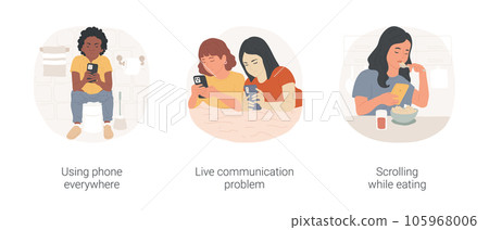 Screen overuse isolated cartoon vector... - Stock Illustration ...