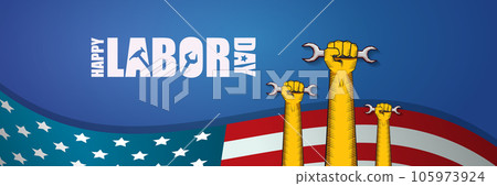 labor day Usa vector label or horizontal... - Stock Illustration ...