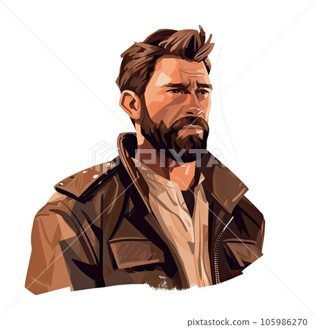 Rugged male character cartoon illustration -...-插圖素材 [105986270] - PIXTA圖庫