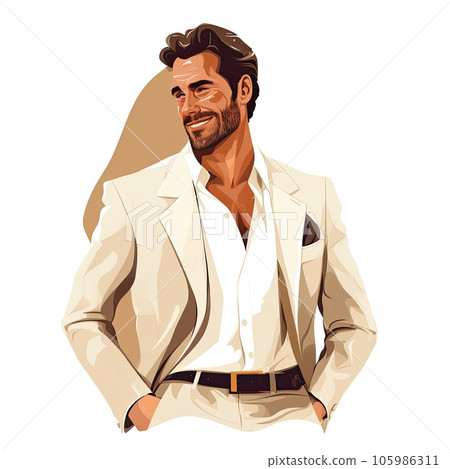Dashing male character cartoon illustration -...-插圖素材 [105986311] - PIXTA圖庫