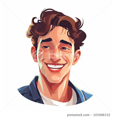 Charismatic male character cartoon illustration...-插圖素材 [105986332 ...