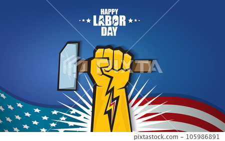 labor day Usa vector label or horizontal... - Stock Illustration ...
